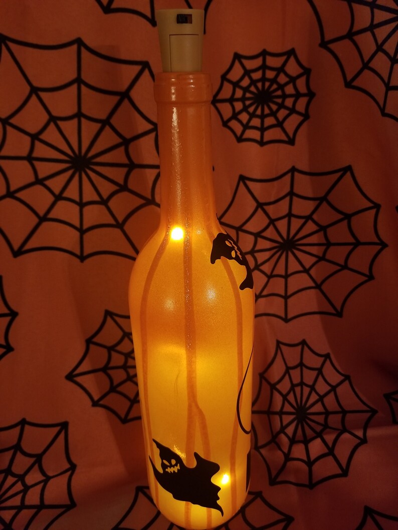 Halloween Haunted House With Ghosts Wine Bottle - Etsy