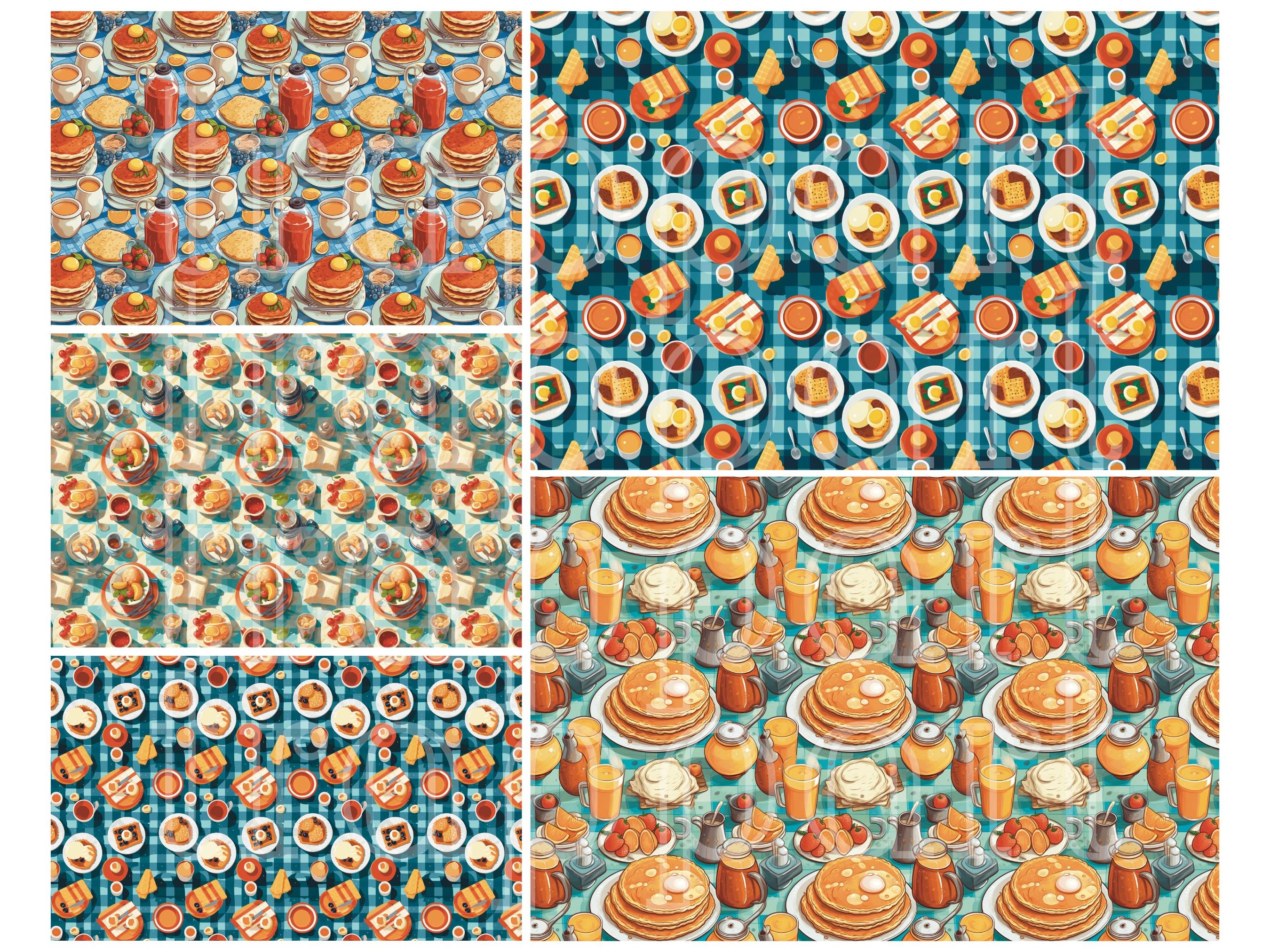 Retro Vintage Diner Breakfast Table Crafting Pattern Digital Download ...