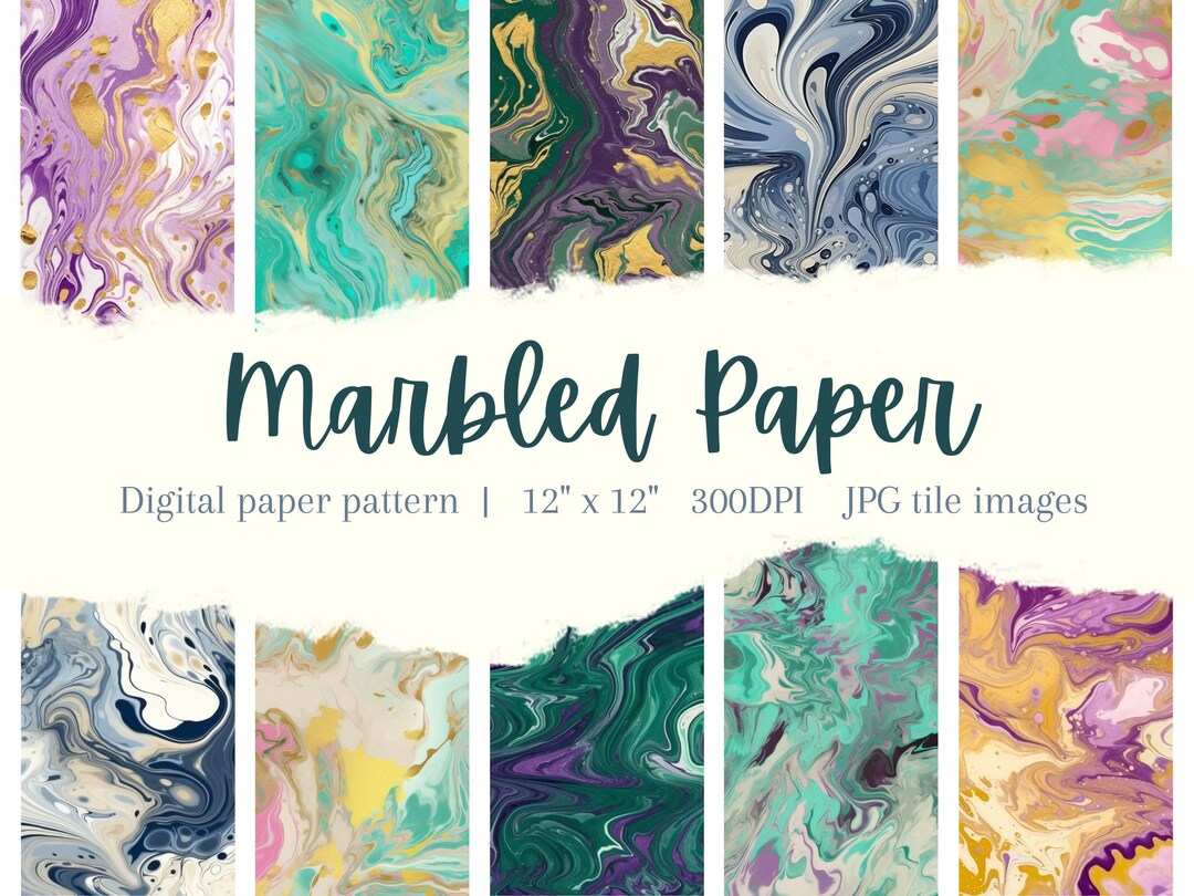 Marbled Paper Crafting Pattern Digital Download Scrapbooking Junk ...