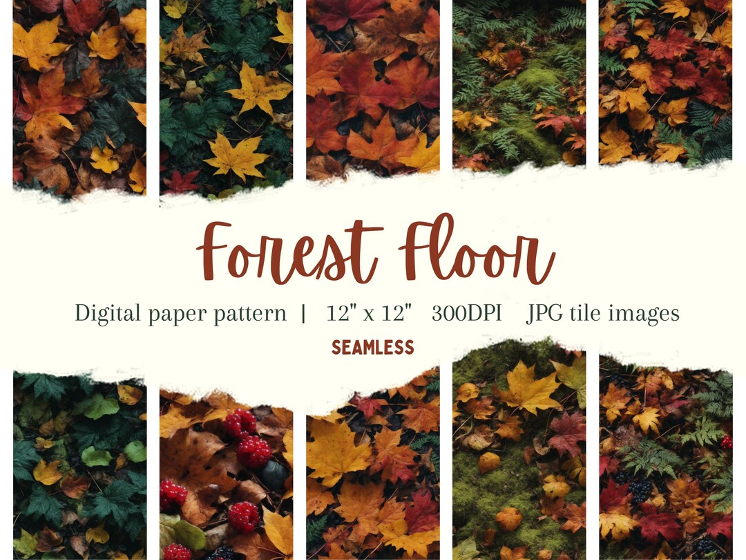 Seamless Forest Floor Autumnal Leaves Crafting Pattern Digital Download ...