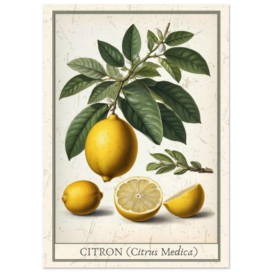 Lemon Citron Citrus Medica Plant Botanical Traditional Scientific ...
