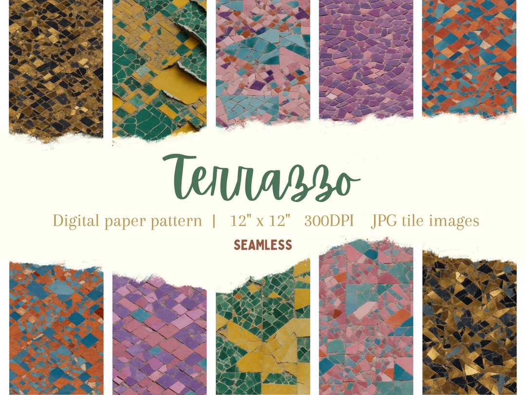 Seamless Ceramic Terrazzo Tiles Crafting Pattern Digital Download Junk ...
