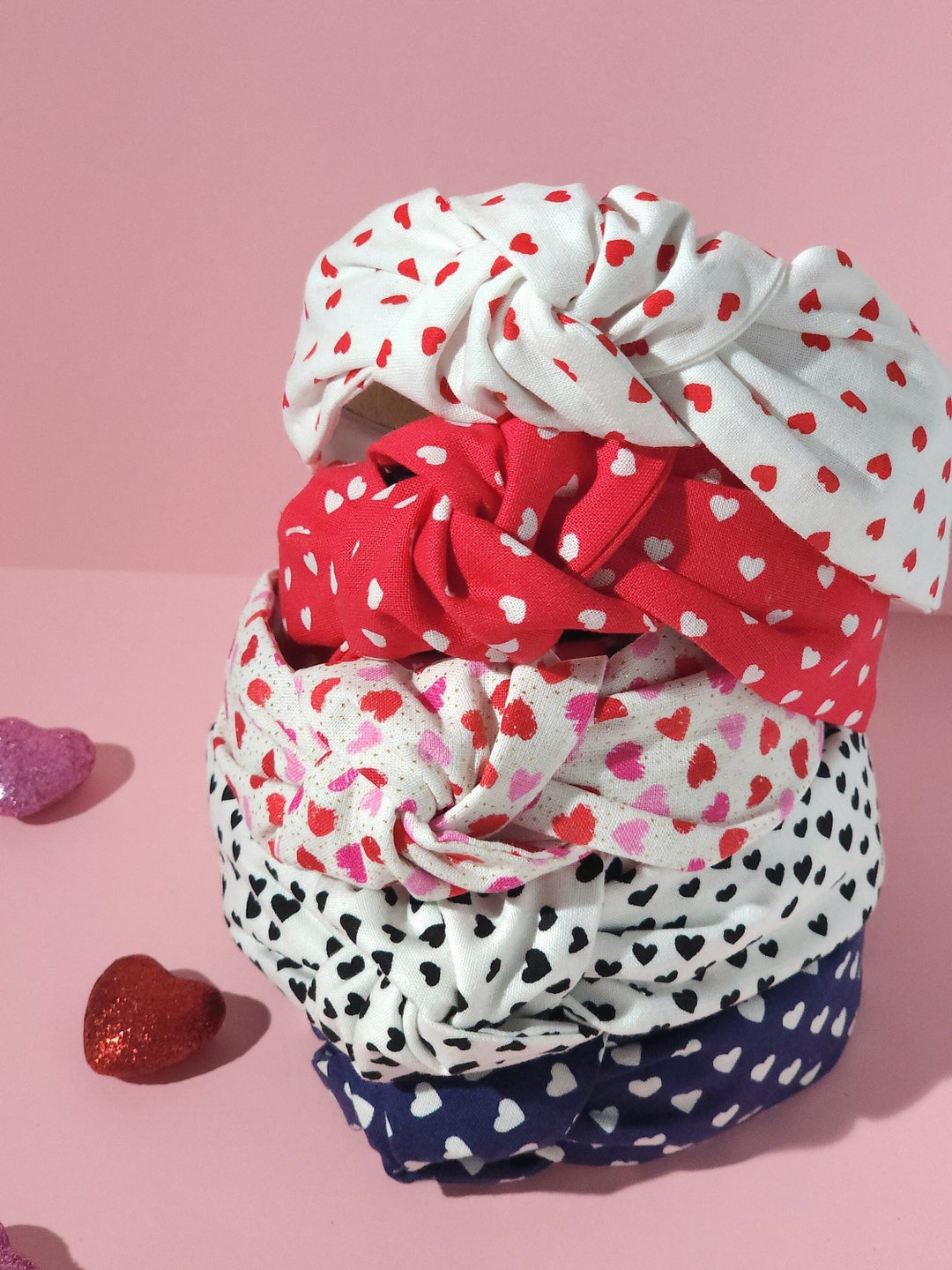 Valentines Day Knotted Headband/ 100%cotton / Adult and Child Size ...