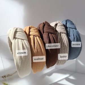 Fall Ribbed Knit Headband / Soft Fabric / Women Knotted Headband ...