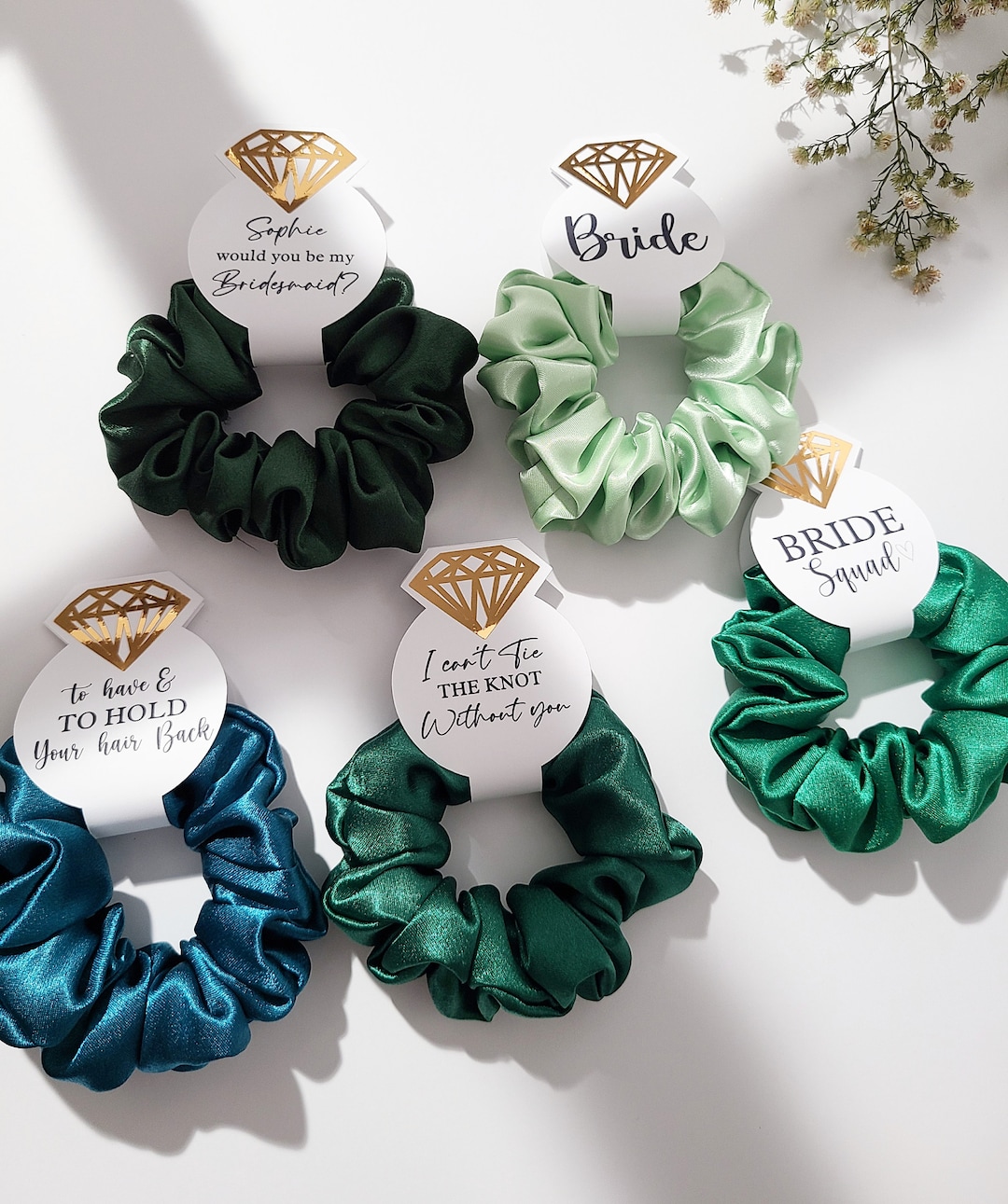 Emerald Green Bachelorette Scrunchie/bridesmaid Proposal Gift/bridal ...