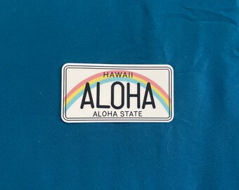 Aloha License Plate Sticker - Etsy