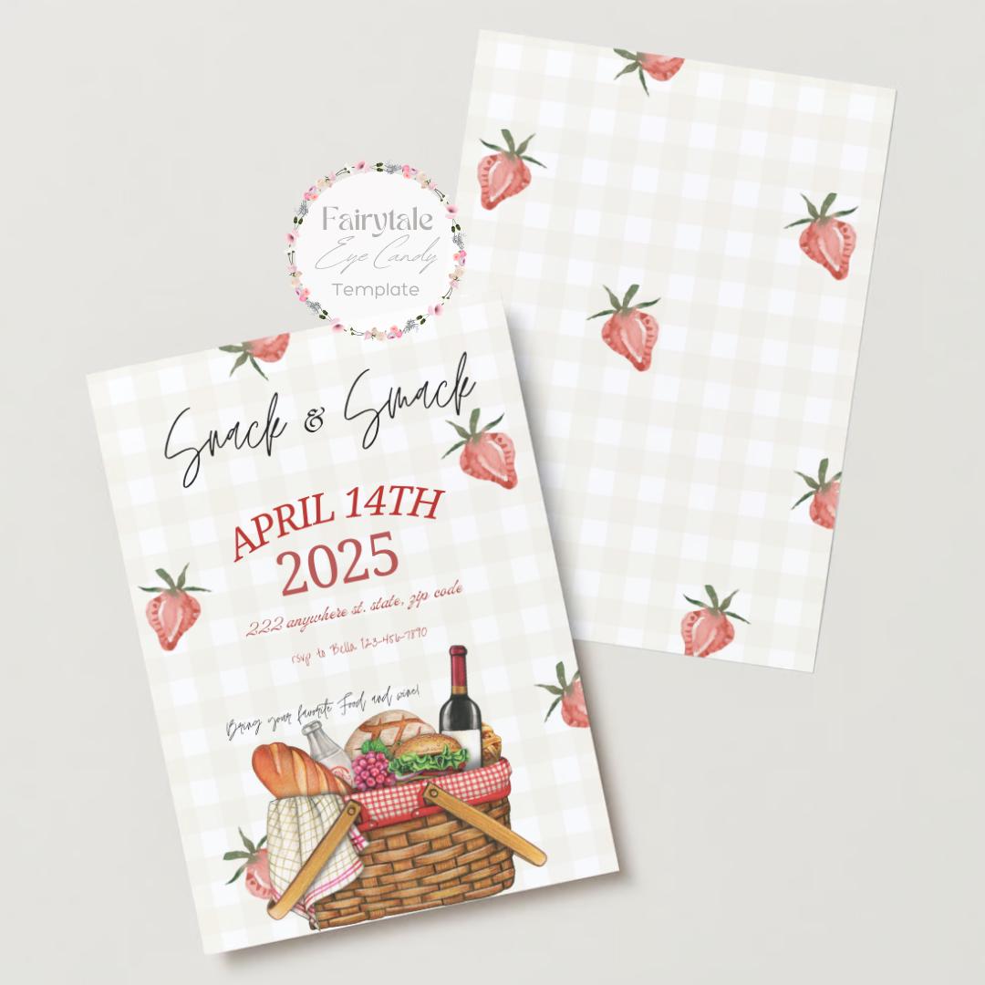 Editable Food Party Invitation Template Picnic Gathering Printable E ...
