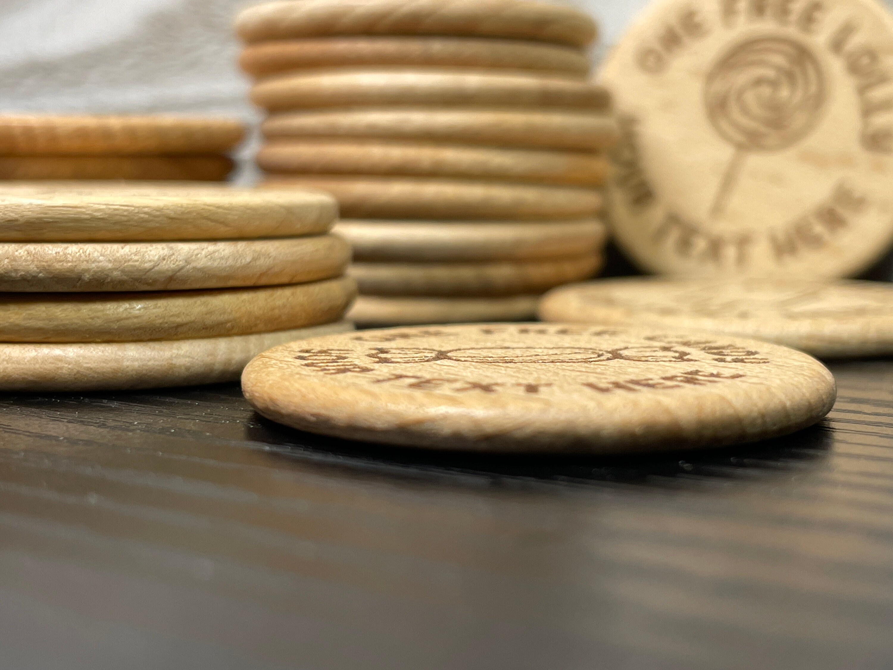 Personalized Wood Sweet Treat Tokens: Engraved Party Favors - Etsy
