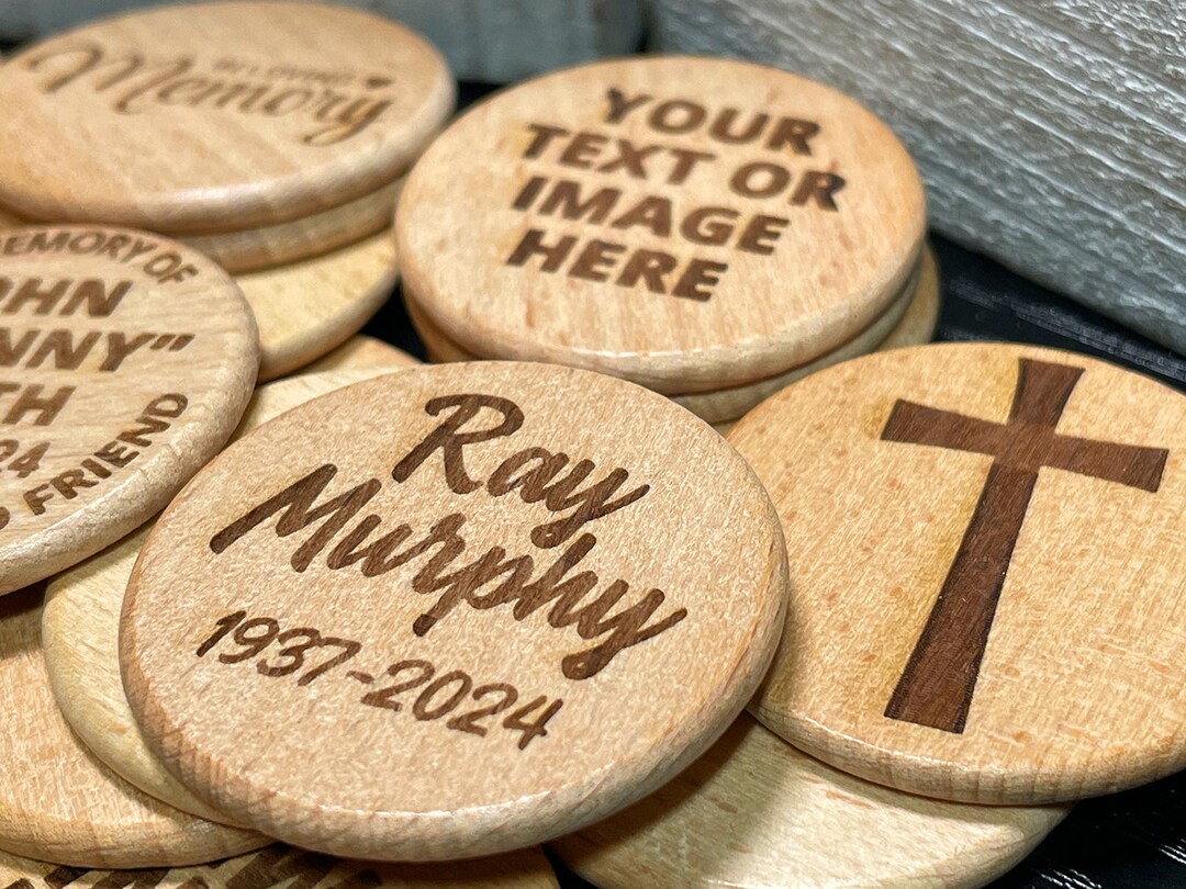 Custom Wooden Memorial Tokens: Engraved Keepsake (qty 25, 1.5") - Etsy