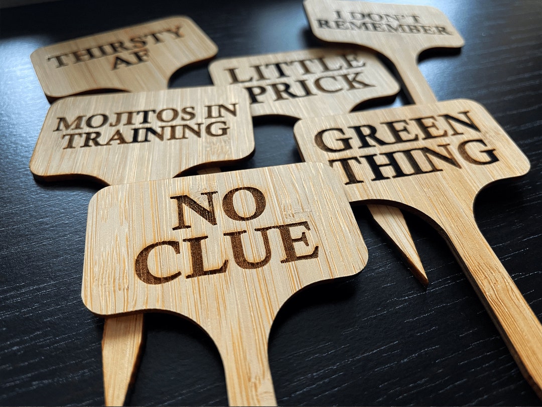 Funny Garden Stakes 12 Stakes Hilarious Engraved Garden or Indoor Plant ...