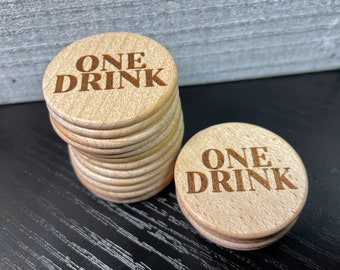 Personalized 1.5 Wood Tokens 1 or 2-sided Engraved With Your Own ...