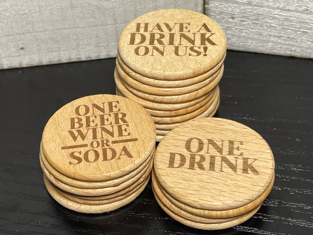 Wooden Drink Tokens for Weddings, Parties & Events, Unique Favors ...