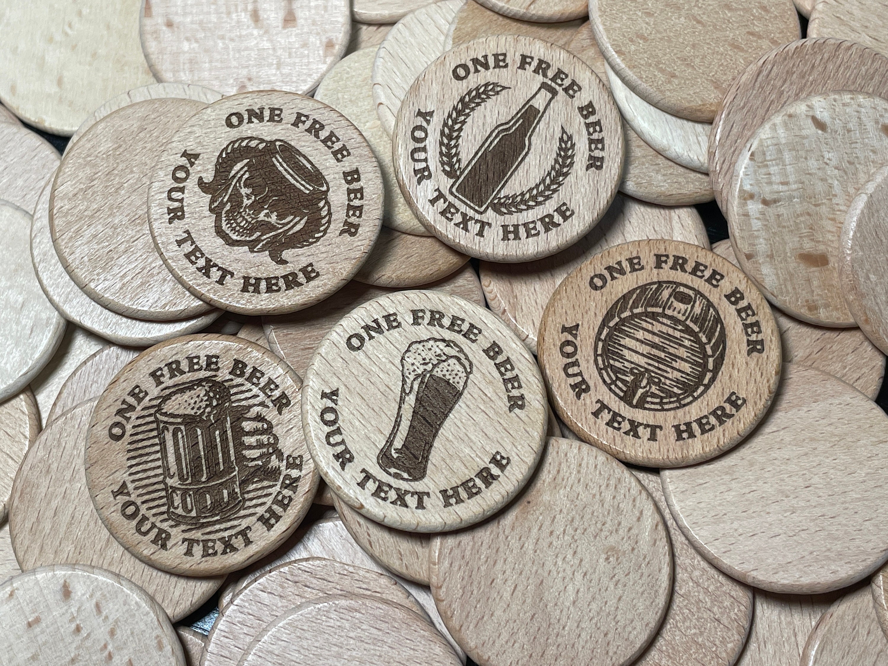 Personalized Free Beer Wood Drink Tokens - Etsy