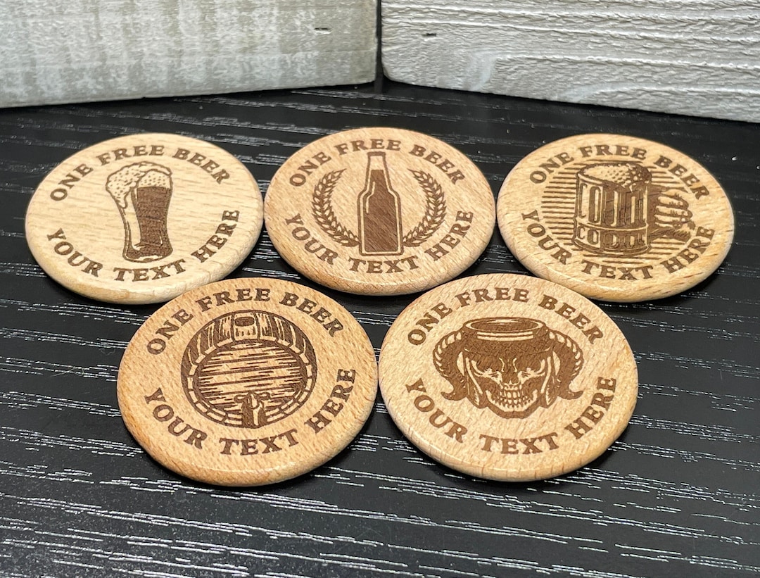Personalized Free Beer Wood Drink Tokens - Etsy
