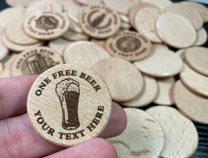 Personalized Free Beer Wood Drink Tokens - Etsy