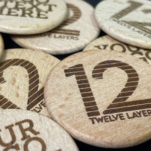Personalized 1.5" Wood Tokens | 1 or 2-sided | Engraved With Your Own ...