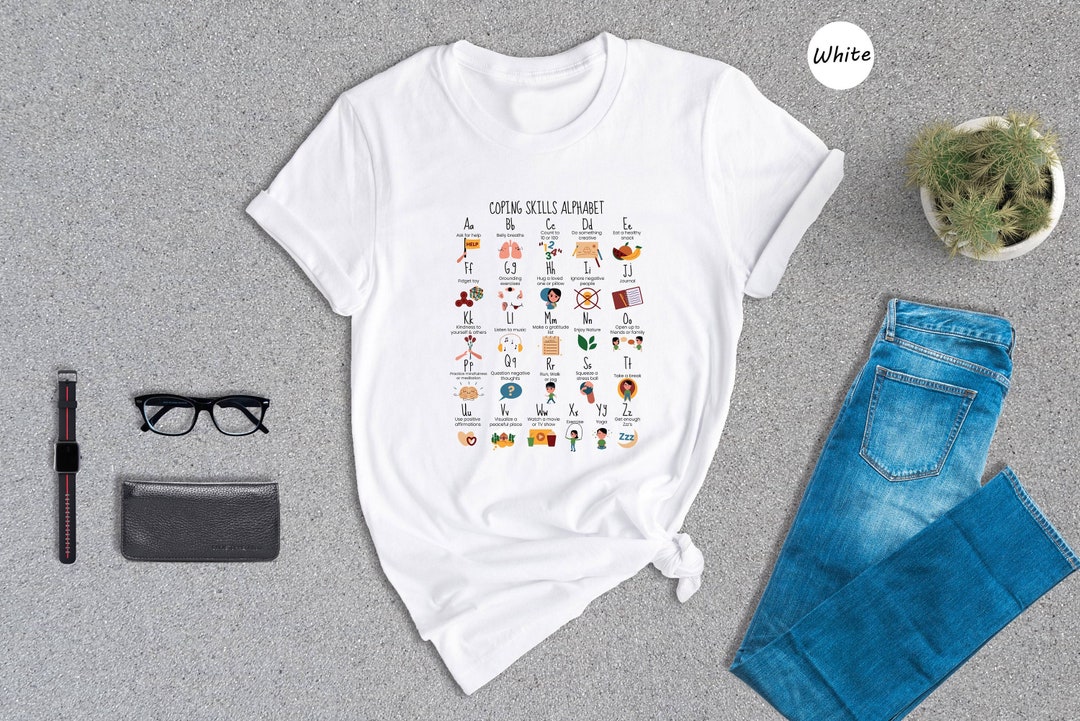 Coping Skills Alphabet Shirt: School Counselor Mental Health Tee - Etsy