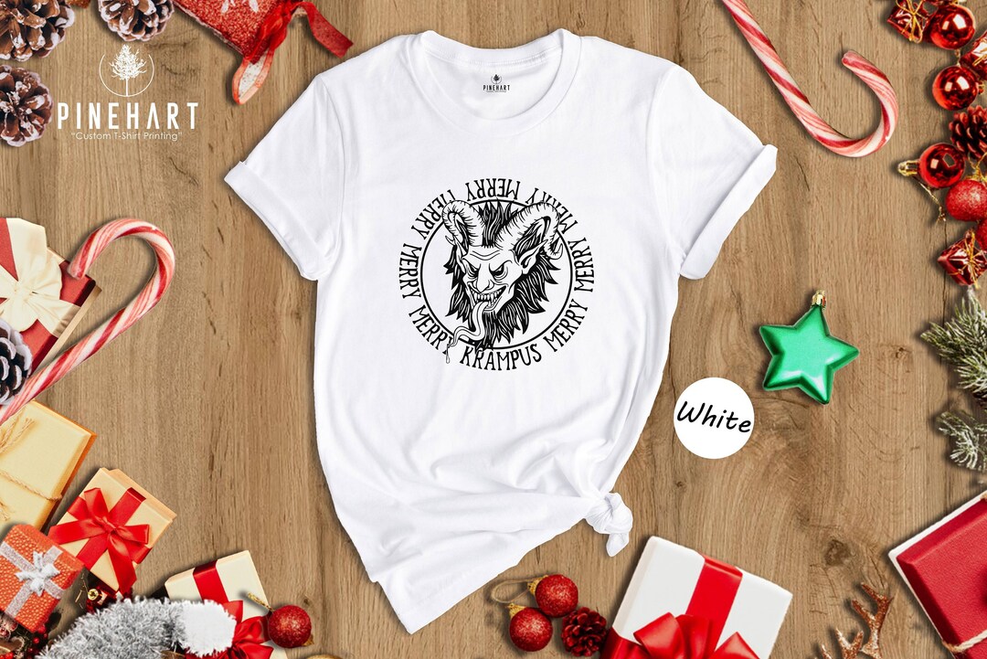 Merry Krampus Shirt, Christmas Krampus Shirt, Funny Christmas Tee, Ugly ...