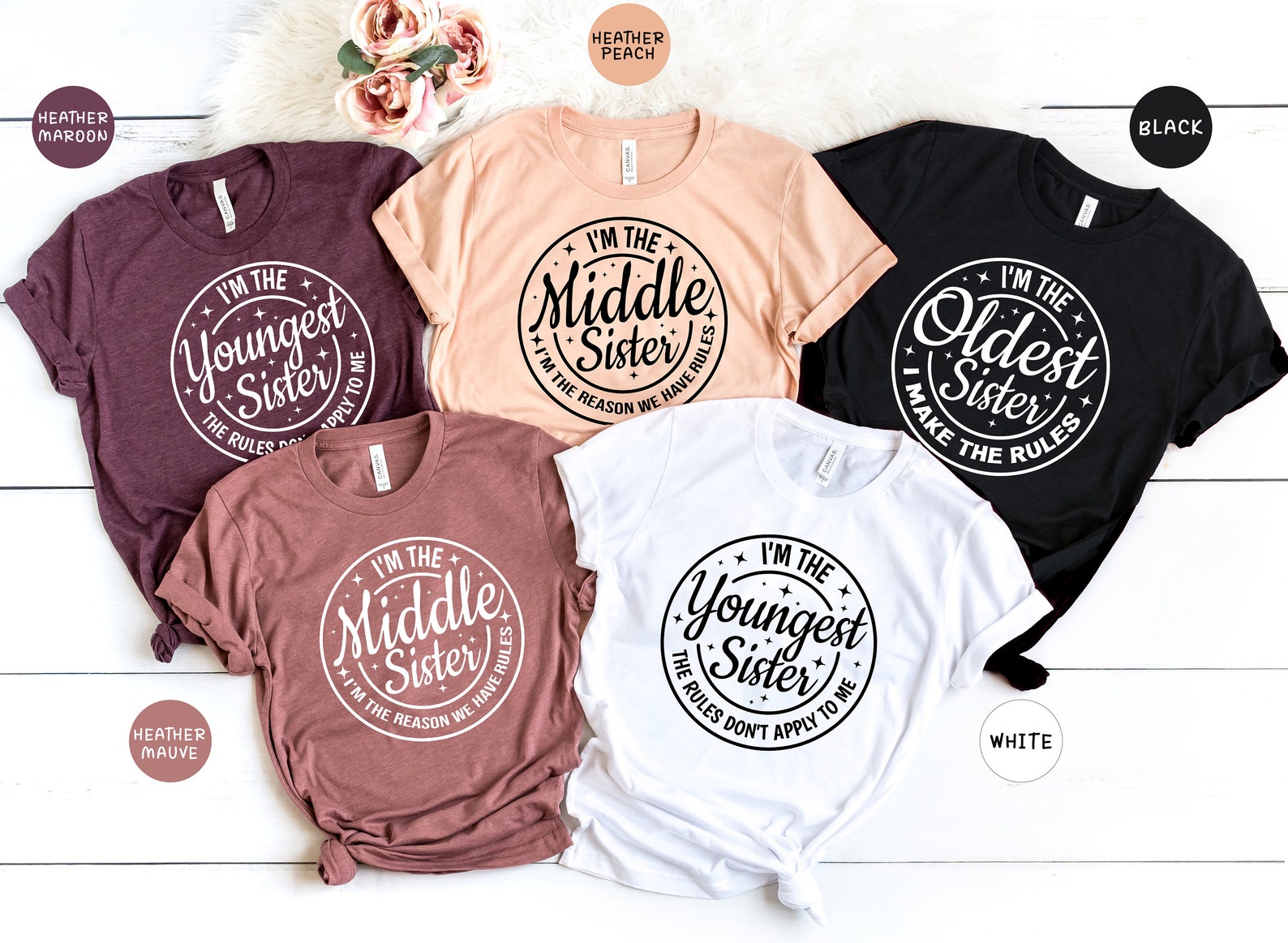 Oldest Sis Shirt Youngest Sis Shirt Middle Sister Shirts - Etsy