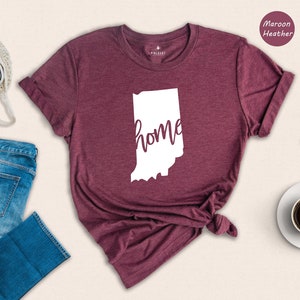 Indiana State Shirts, Indiana State Map Shirt, Indiana Travel Gifts ...