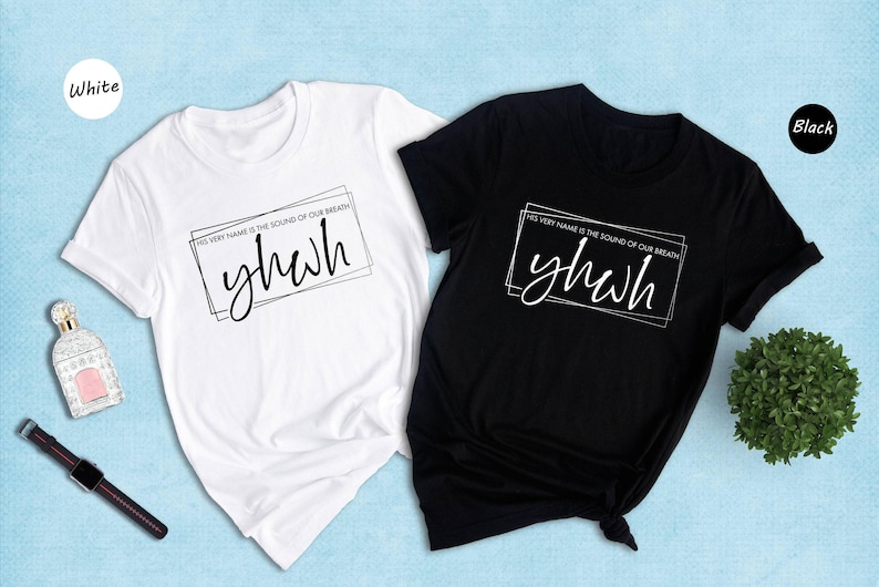 YHWH Hebrew Design Faith Tee: Christian Symbol Shirt, Soft Cotton Blend ...