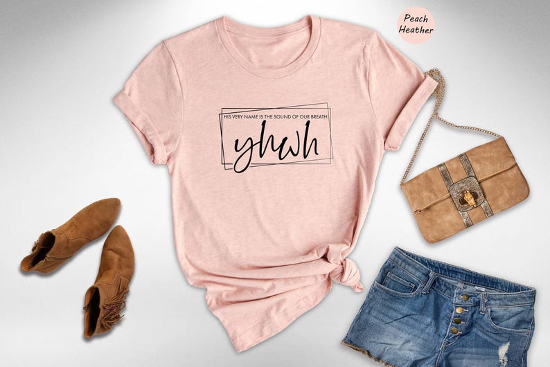 YHWH Hebrew Design Faith Tee: Christian Symbol Shirt, Soft Cotton Blend ...