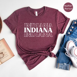 Indiana State Shirts Indiana State Map Shirt Indiana Travel - Etsy