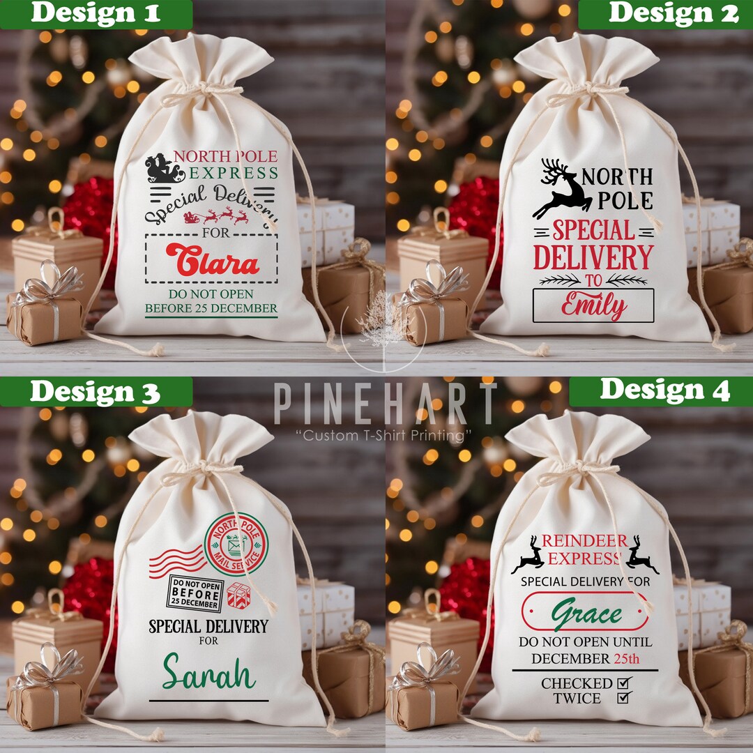 Personalised Santa Sack Bags, Santa Gift Sack, Christmas Bag, Custom ...