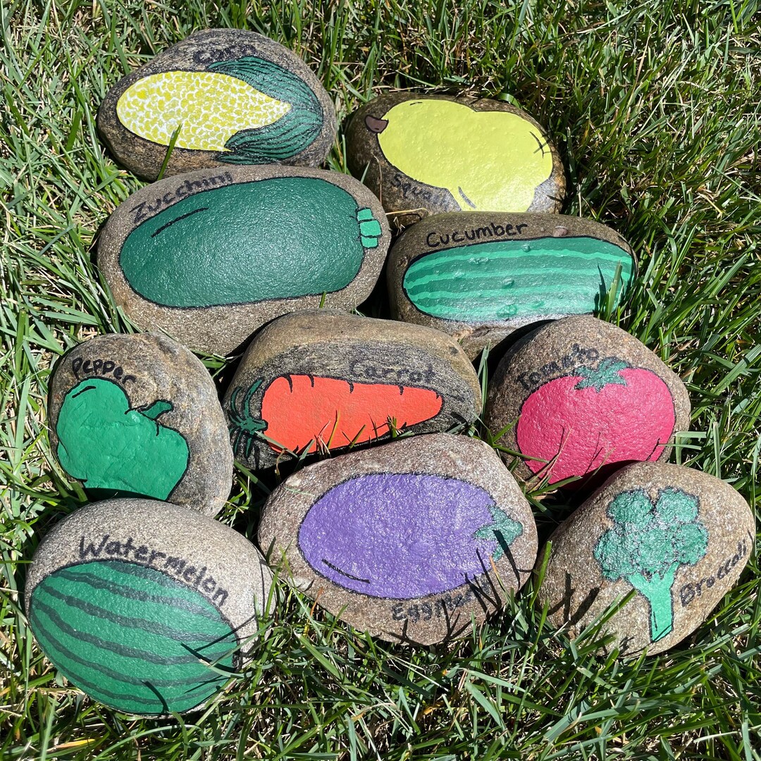 Vegetable Garden Rocks, Veggie Garden Rocks, Garden Rocks, Veggie Rocks ...