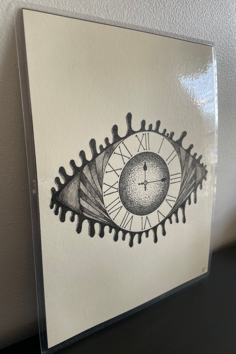 Hand Drawn Eye Clock Poster: Laminated Dorm Decor (8x11 Inch) - Etsy