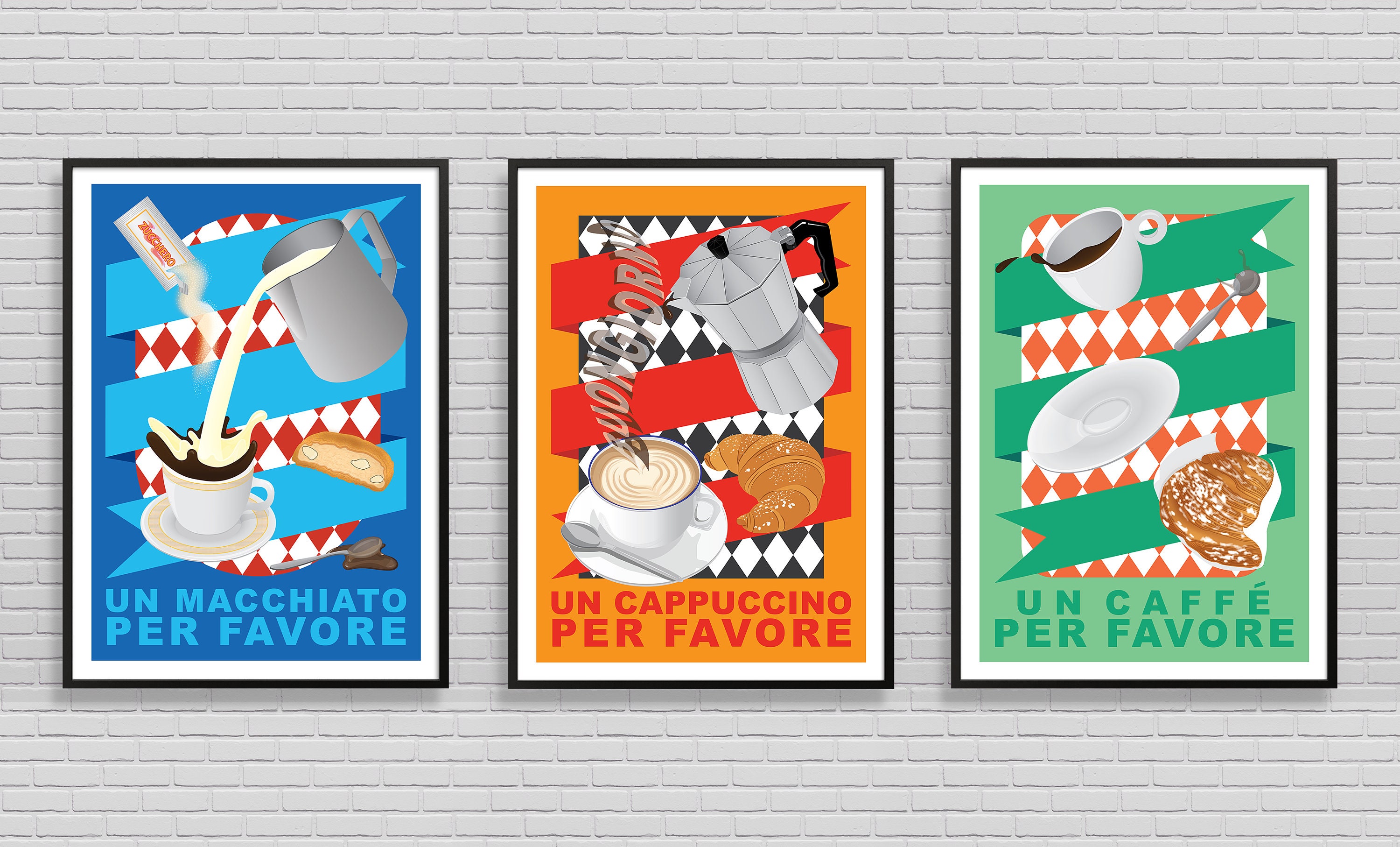 Un Caffè per Favore Limited Edition Art Print Coffee Poster Italian Art ...
