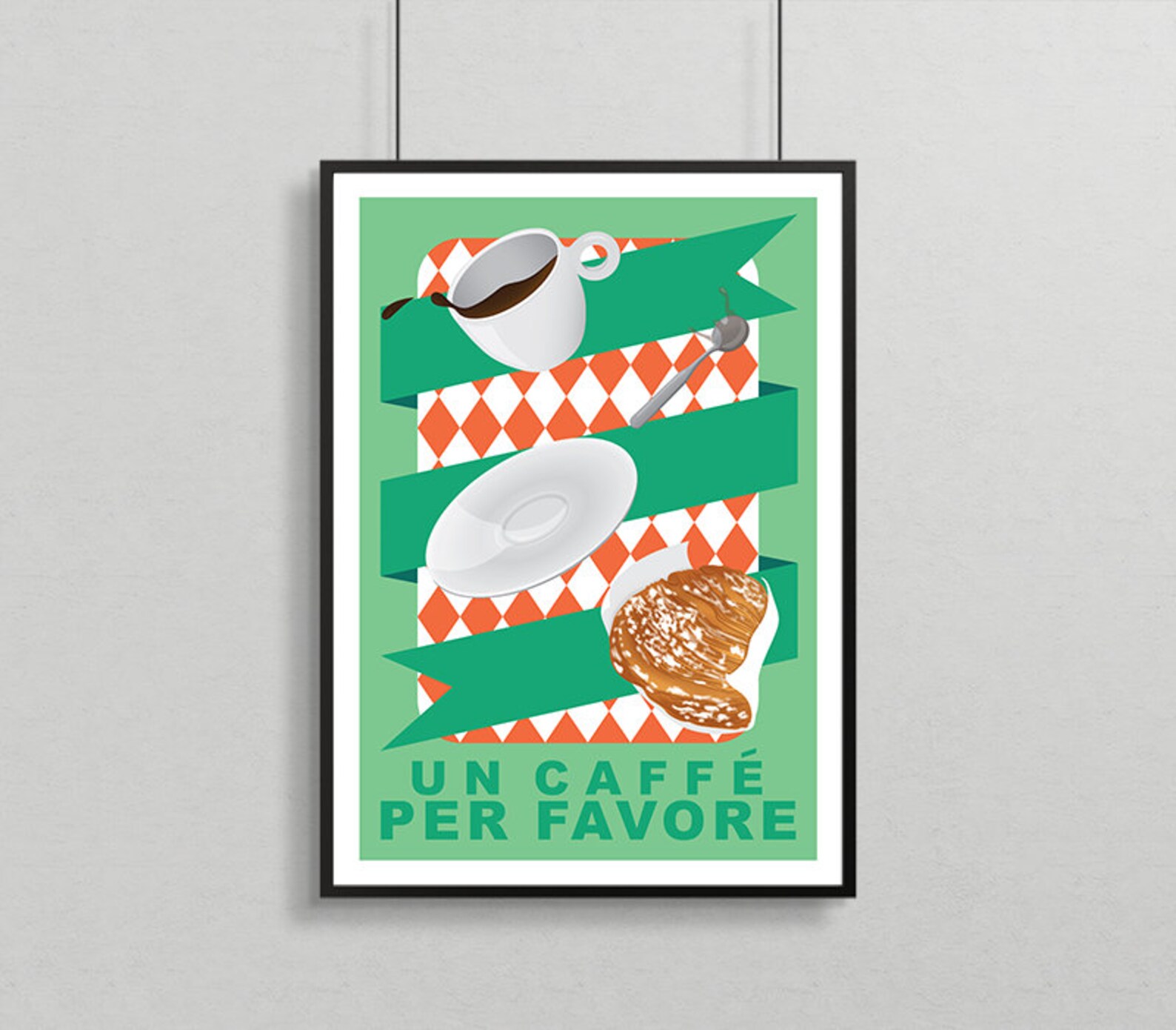 Un Caffè per Favore - Limited Edition Art Print - Coffee Poster ...