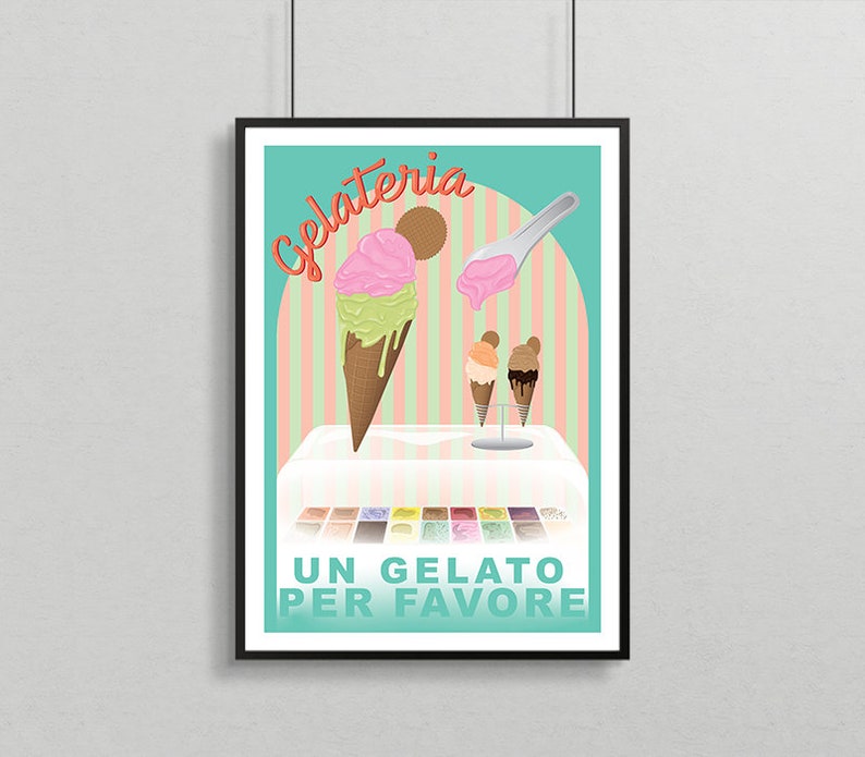 Ice Cream Print - Dessert Wall Art - Gelato - Limited Edition Art Print ...