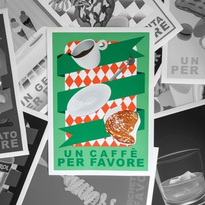 Un Caffè per Favore - Limited Edition Art Print - Coffee Poster ...