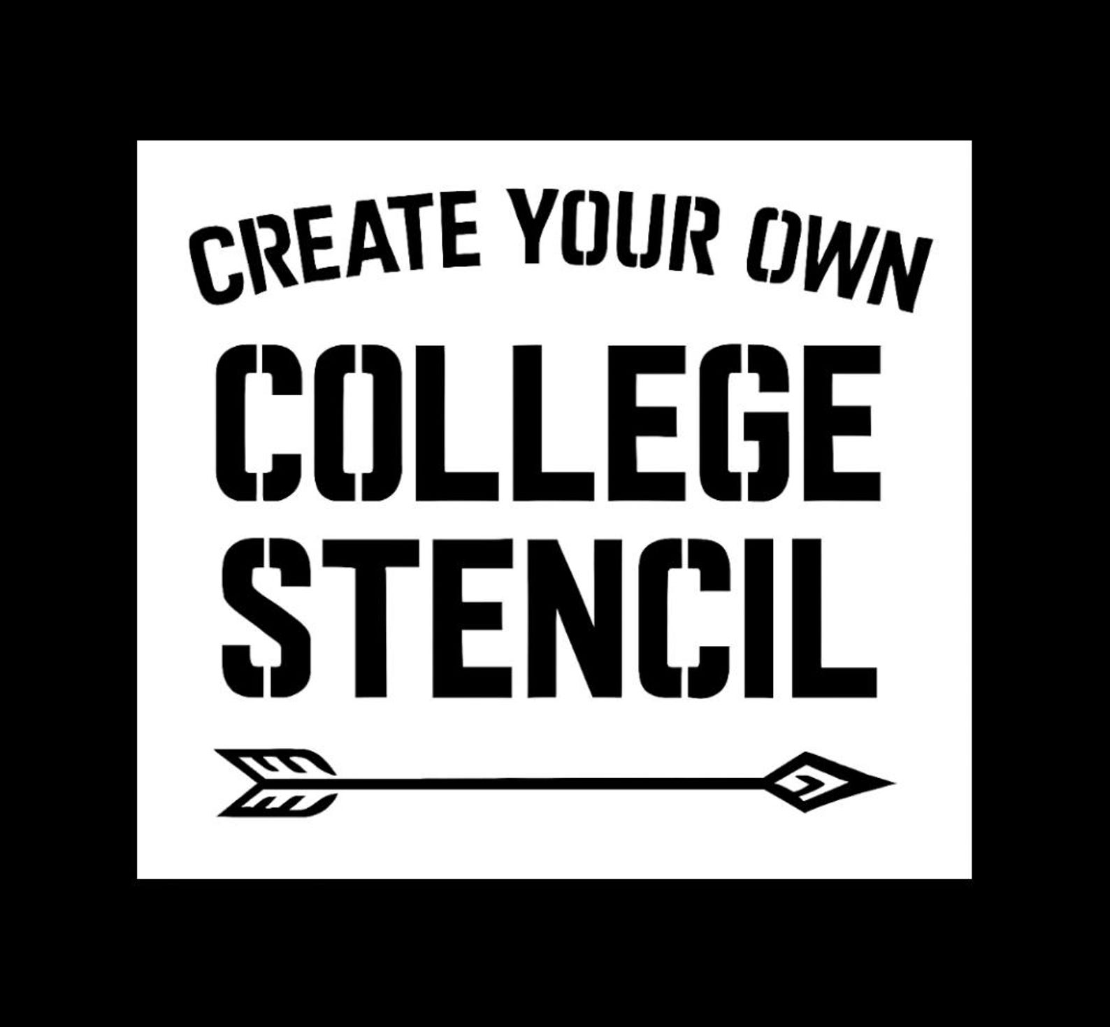Custom College Team Stencil Reusable Plastic, FAST SHIPPING, Multiple ...