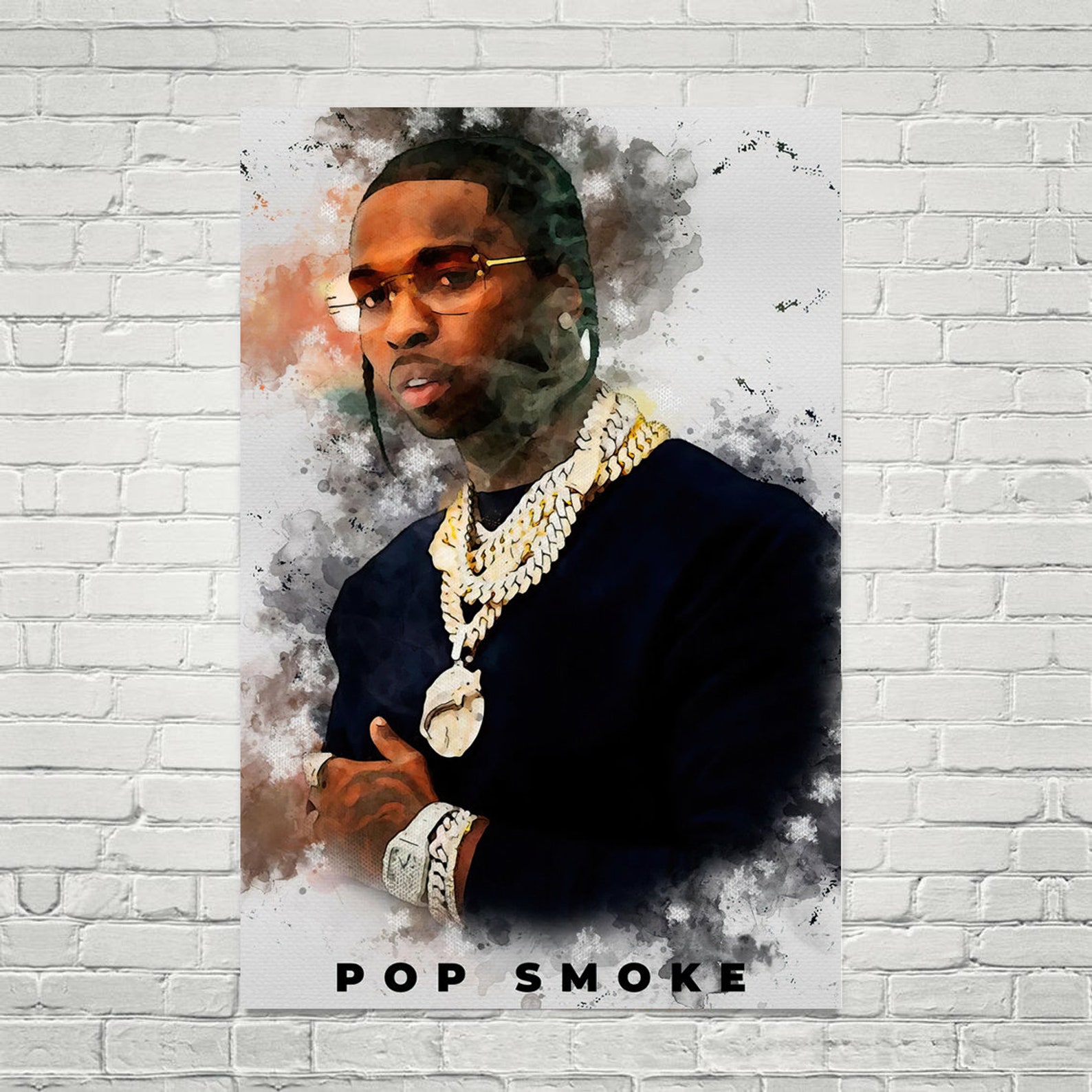 Pop Smoke Poster Pop Smoke art print Pop Smoke canvas Pop | Etsy