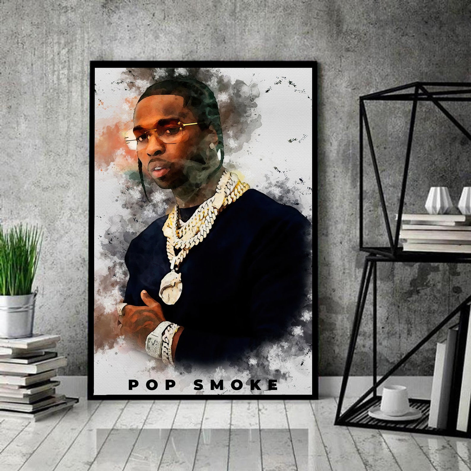 Pop Smoke Poster Pop Smoke art print Pop Smoke canvas Pop | Etsy
