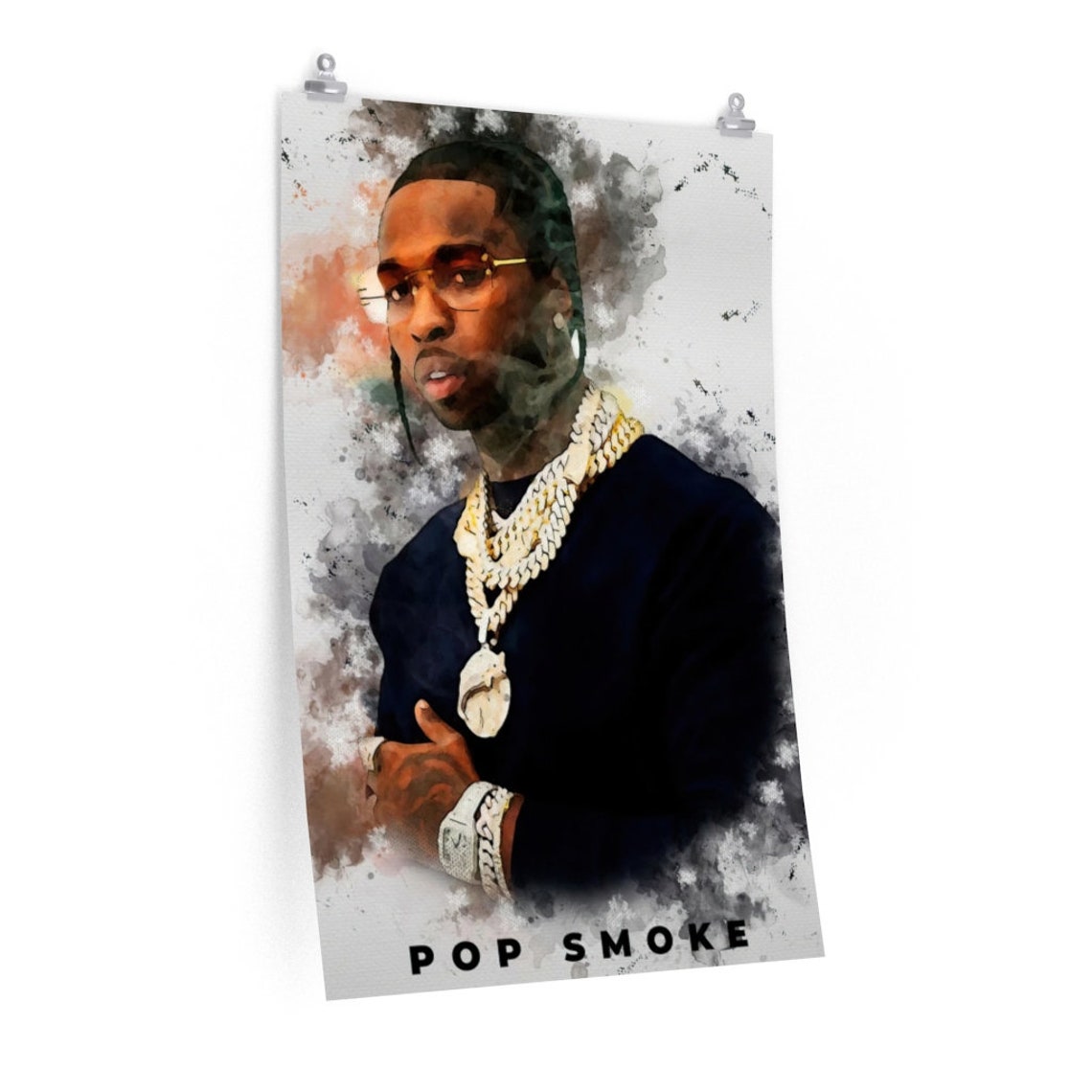 Pop Smoke Poster Pop Smoke art print Pop Smoke canvas Pop | Etsy