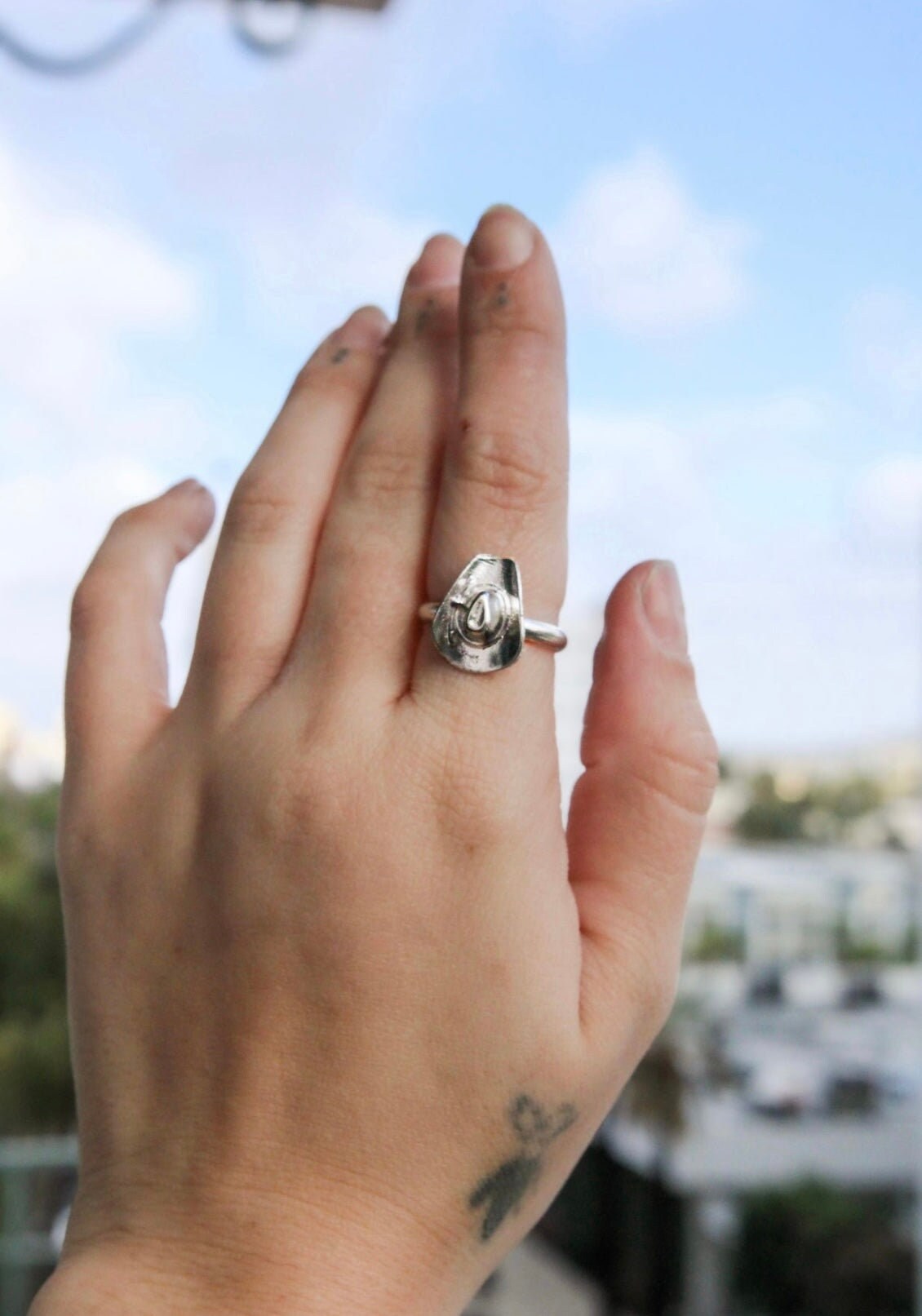 Sterling Silver Cowboy Hat Ring - Etsy