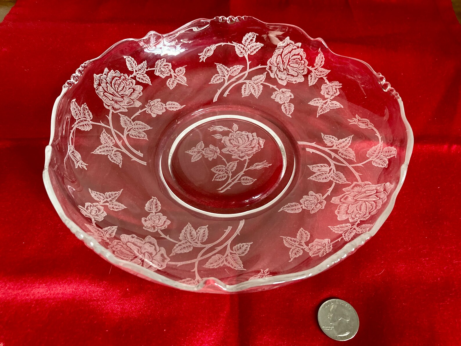 Lovely Heisey ROSE Etch 515 Gardenia Bowl - Etsy