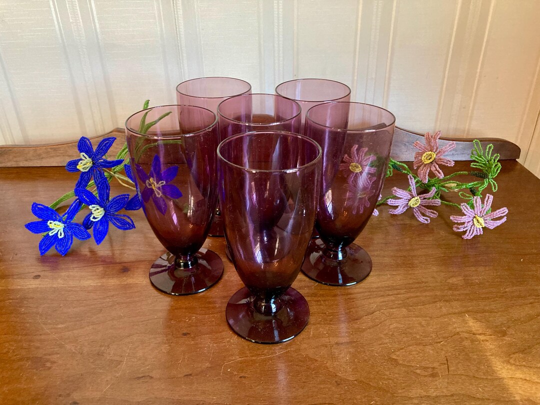 Moncrief Crystal Iced Tea Glasses - Plantation Amethyst - Set of 6 - Etsy