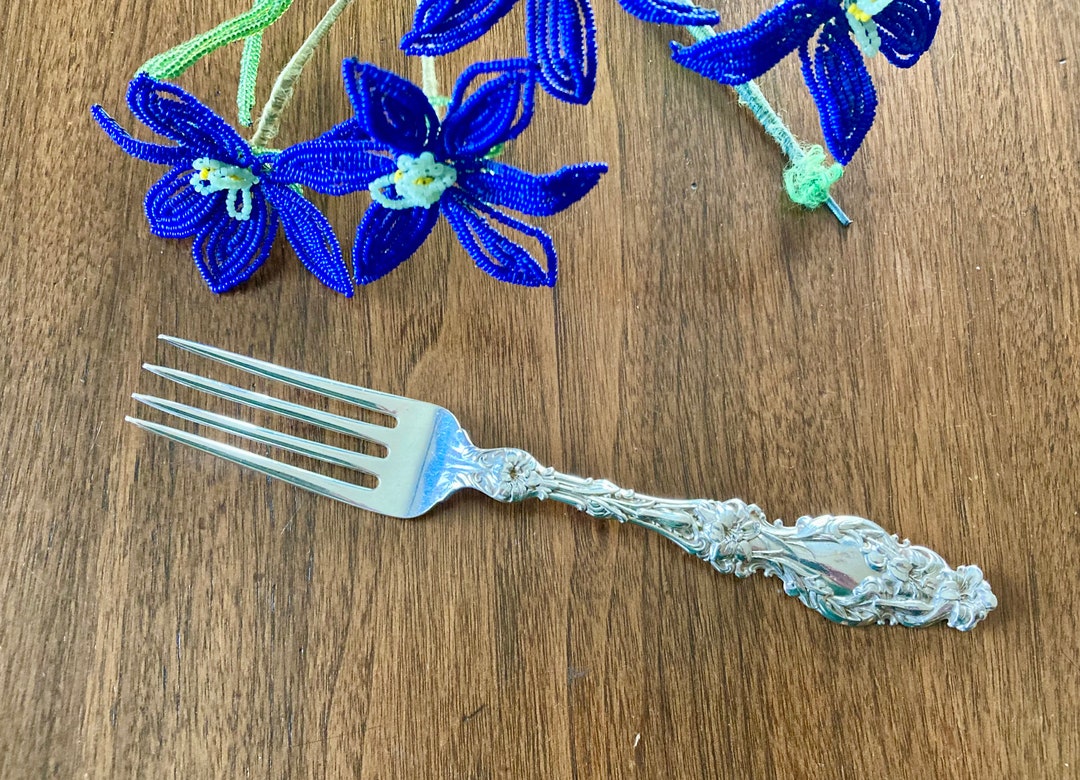 Stunning Whiting Division Lily Sterling 1902 Large 7 1/2" Dinner Fork(s ...