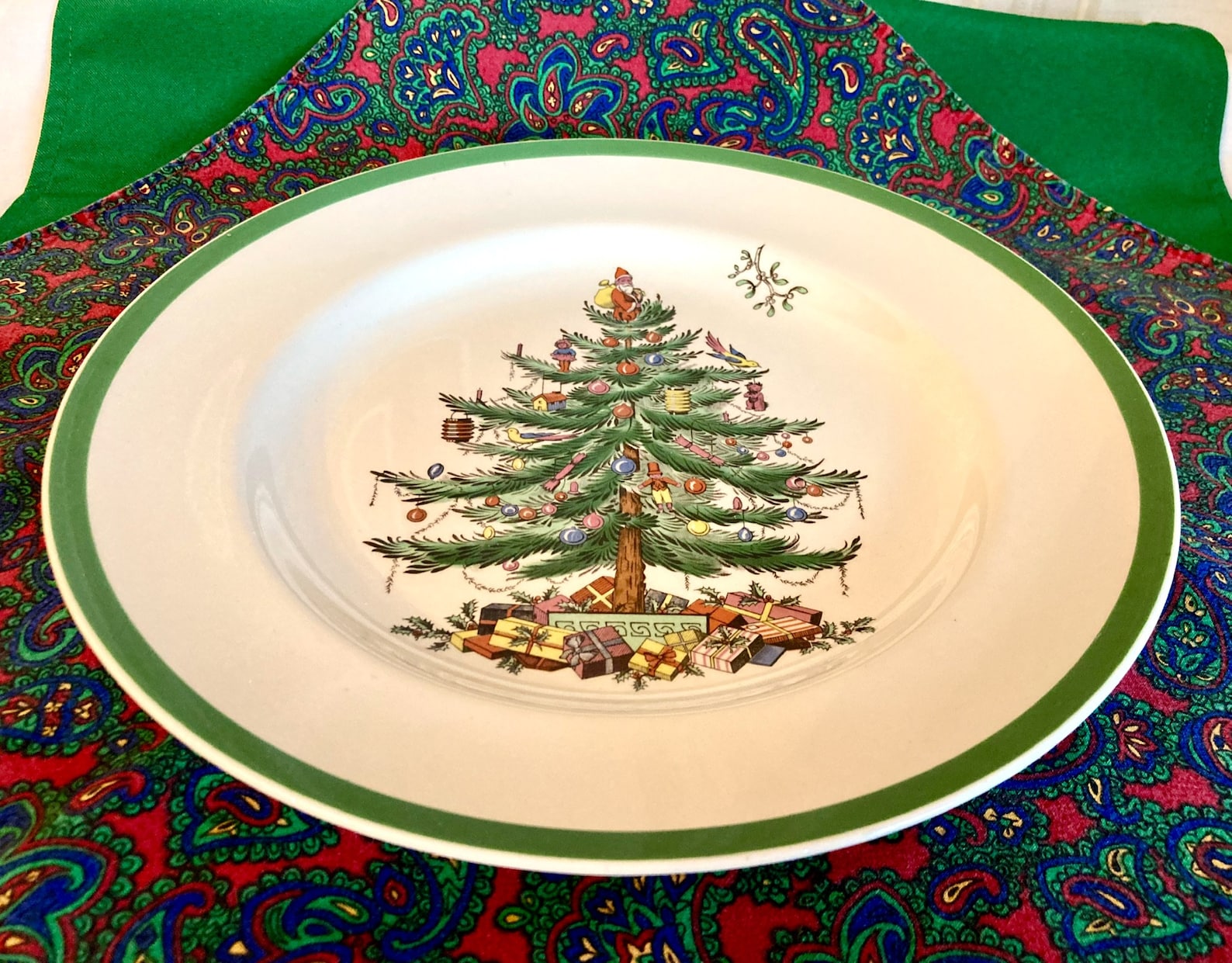 Spode Christmas Tree Pattern Large 10 3/4 Dinner Plates Made in England ...