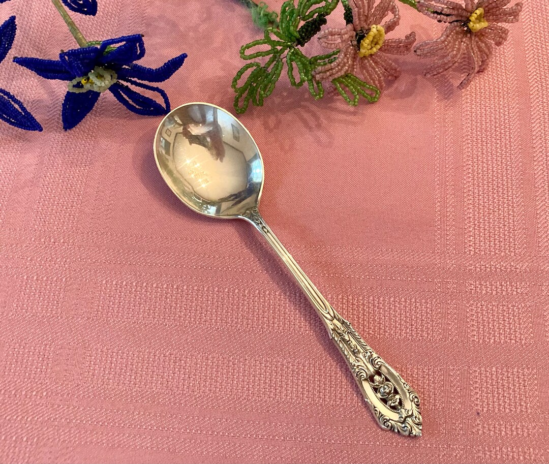 R. Wallace Rose Point Sterling 5 7/8 Cream Soup Spoons - Etsy
