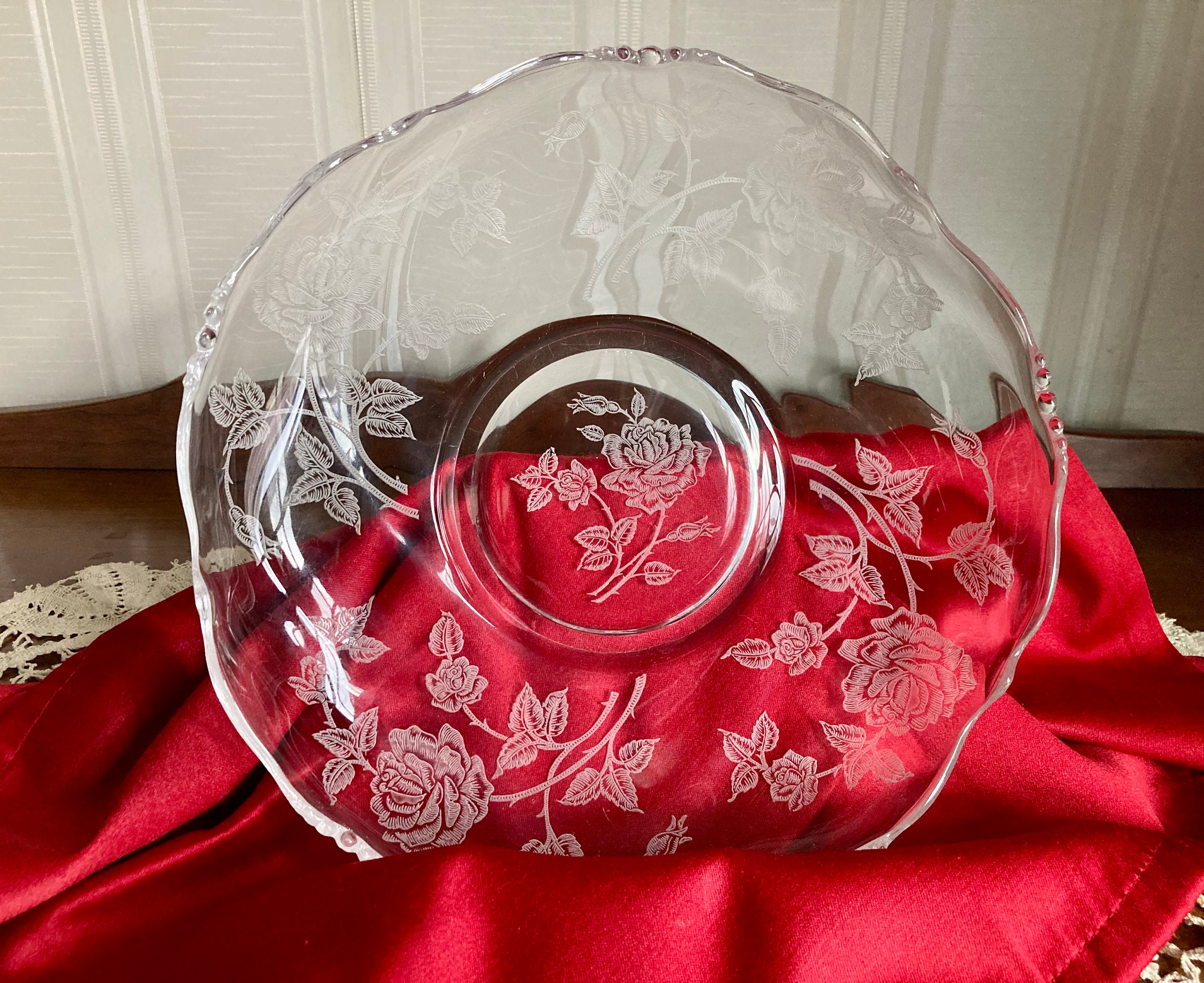 Lovely Heisey ROSE Etch 515 Gardenia Bowl - Etsy