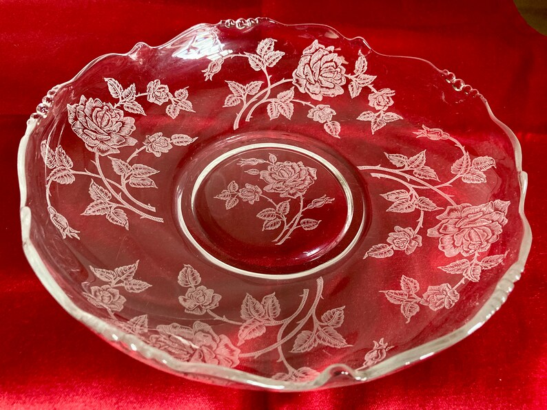 Lovely Heisey ROSE Etch 515 Gardenia Bowl - Etsy