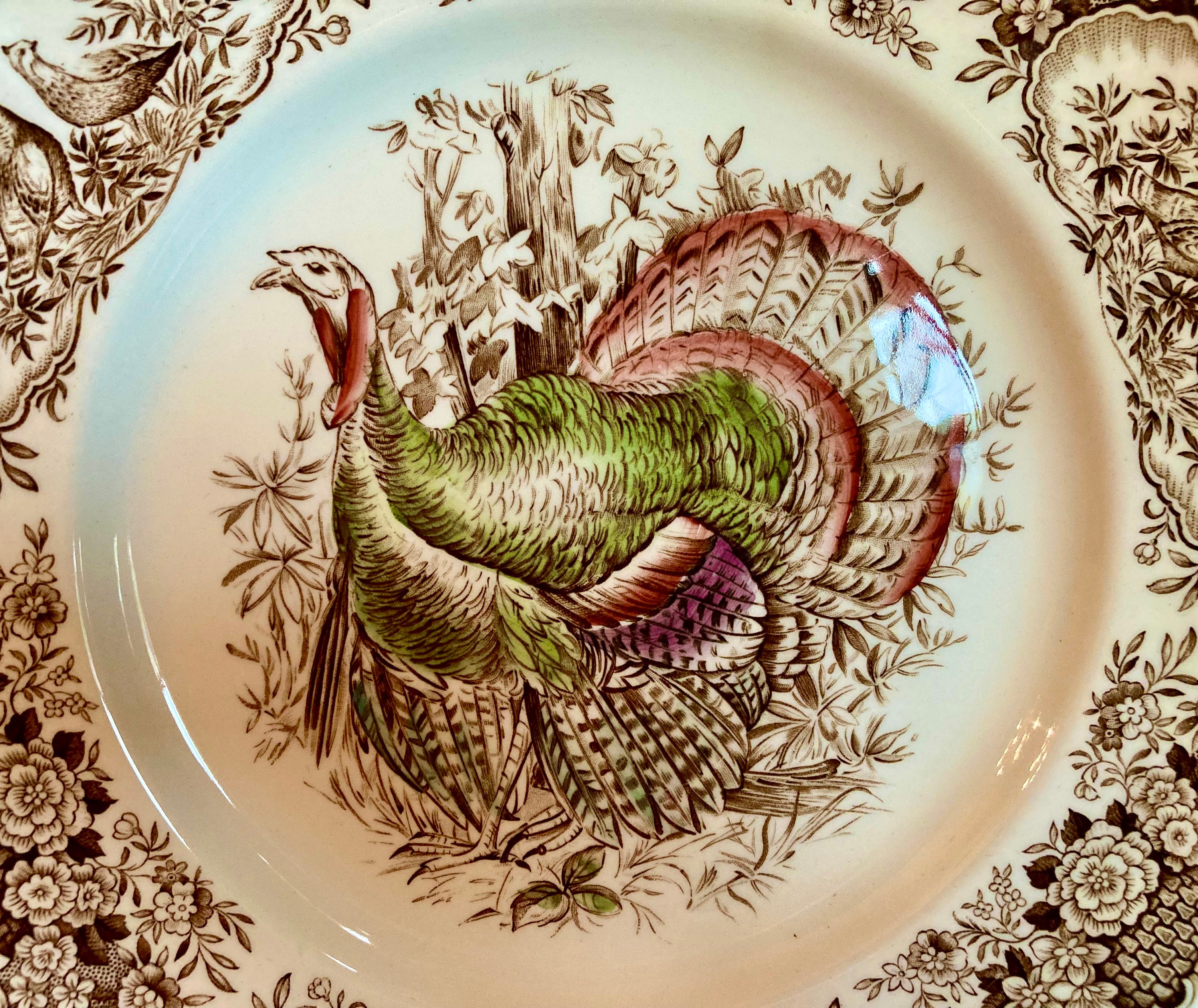 Johnson Brothers WILD TURKEYS BROWN (native American) Dinner Plate(s ...
