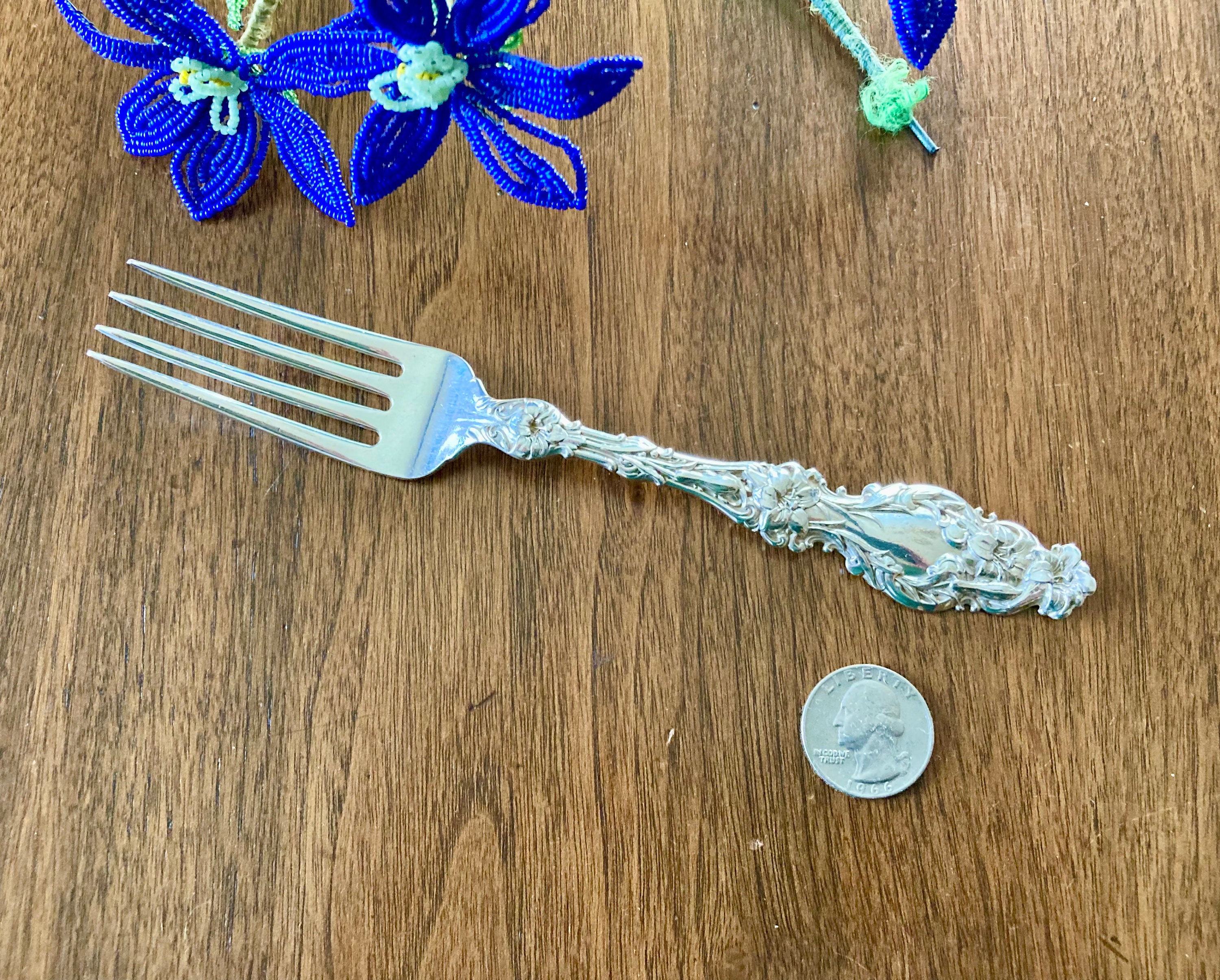 Stunning Whiting Division Lily Sterling 1902 Large 7 1/2 Dinner Forks ...