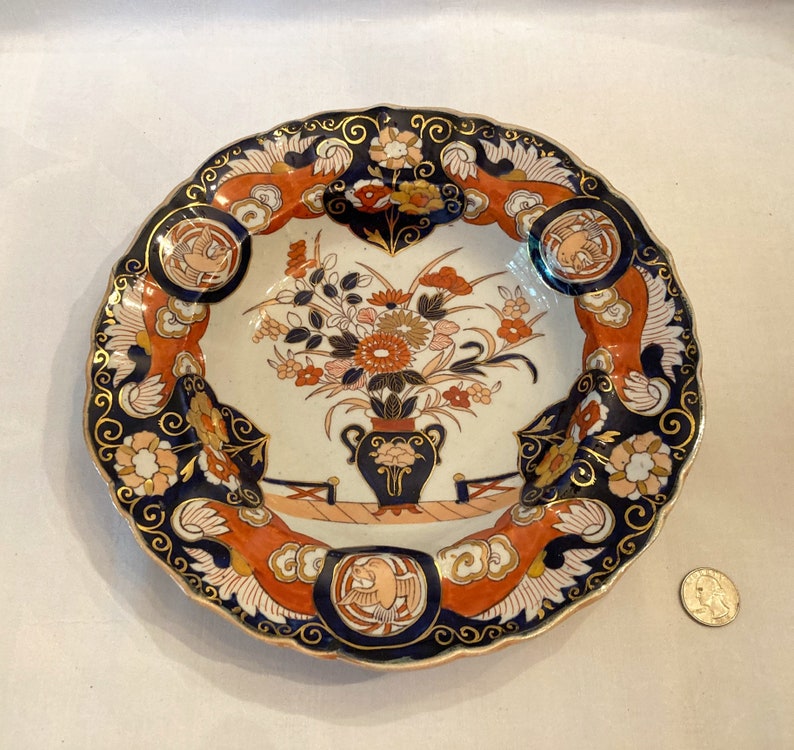 Antique Masons Ironstone Vase Fence & Doves Pattern Large Soup Plate - Etsy