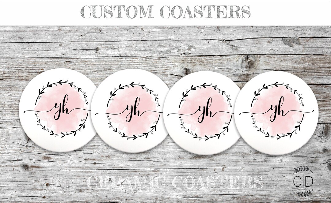 SET of 4 Custom Text Coaster Gift for Her Gift for Him - Etsy